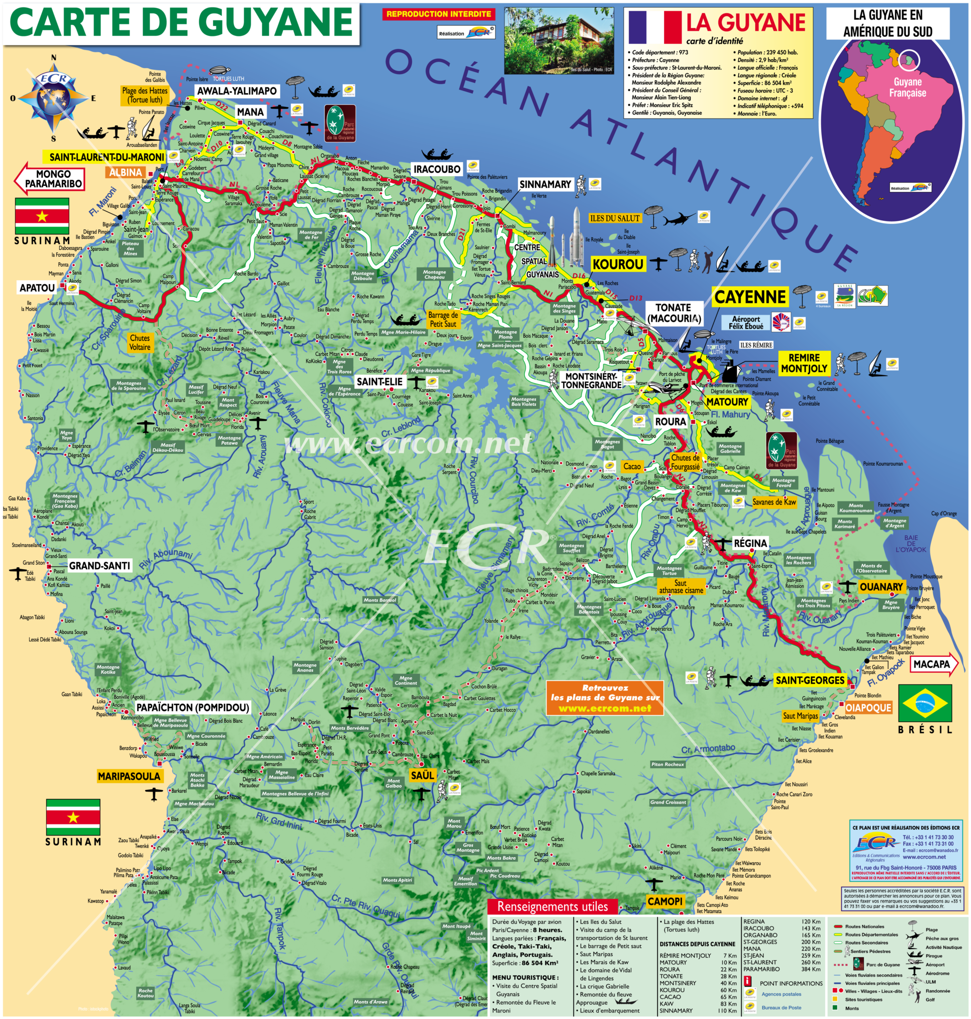 Carte de la Guyane Française - ECR pour mieux communiquer